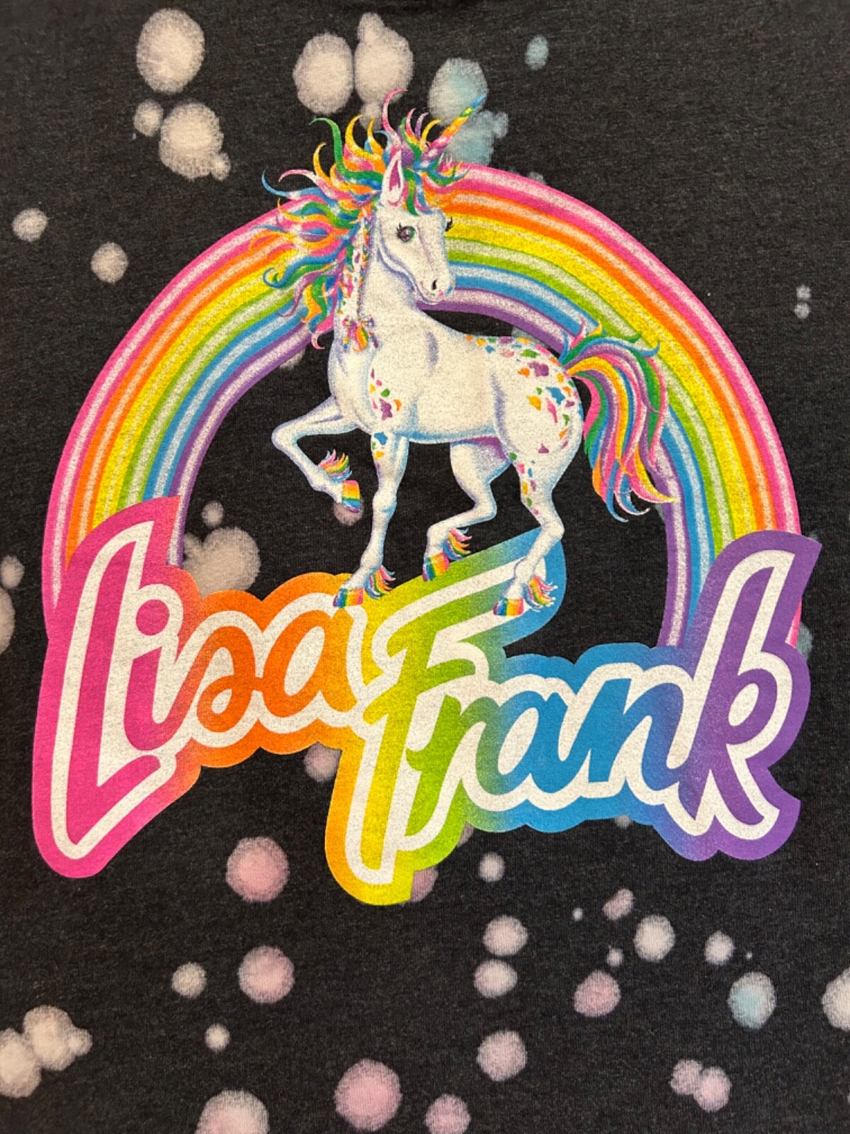 lisa frank rainbow unicorn muscle tank x-small black - Gem
