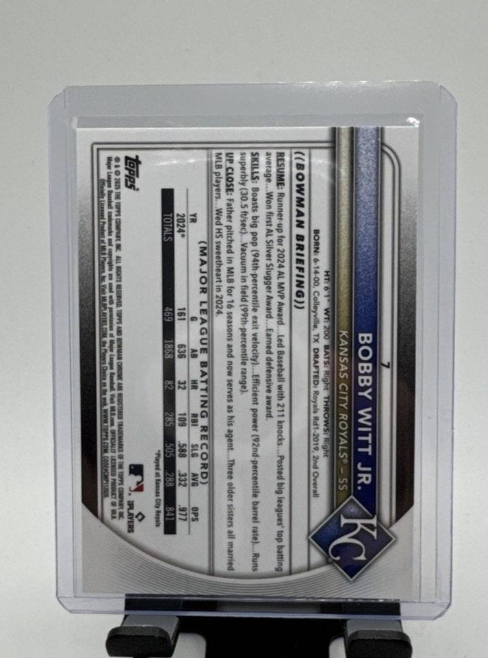 2025 Bowman Chrome Bobby Witt Jr Aqua Geometric Pattern Refractor #29/ ...