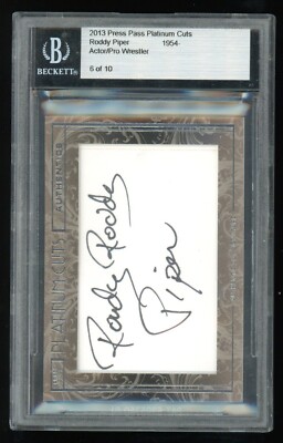 Rowdy Roddy Piper BGS/BAS 2013 Press Pass Platinum Signed Card Auto ...