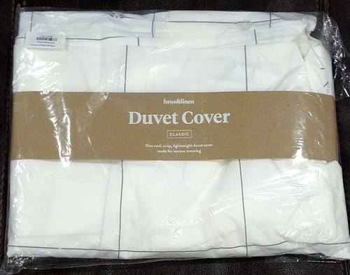 Brooklinen Classic Duvet Cover Twin Size 100% Cotton Window Pane Ret ...