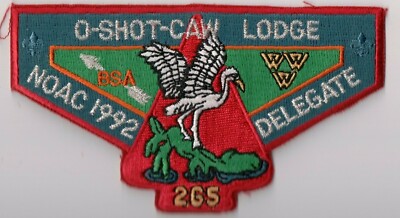 O Shot Caw Lodge 265 S-29, NOAC 1992, Silver Myl Letters, South Florida ...