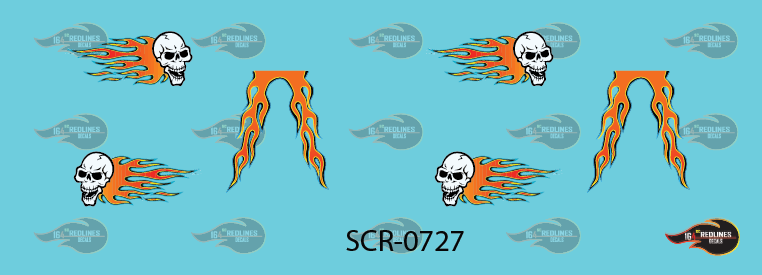 1/64 Bone Shaker "Skull Flames" Decal Set SCR-0727 | eBay