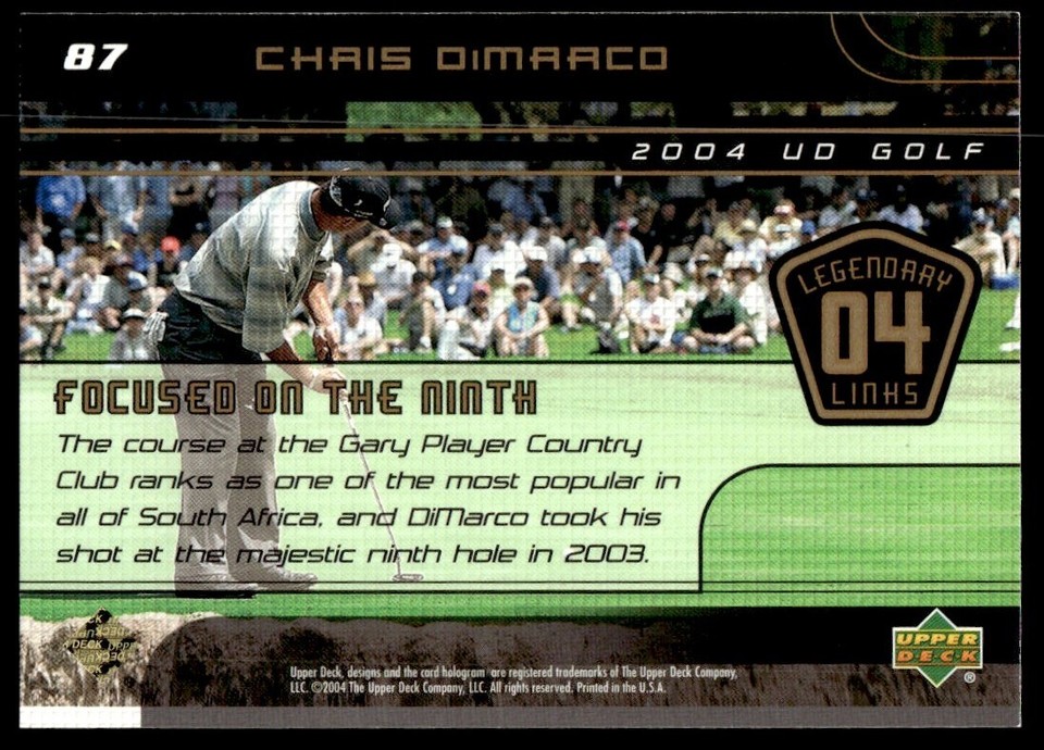 2004 Upper Deck Golf Chris DiMarco Auto #87 Signed | eBay
