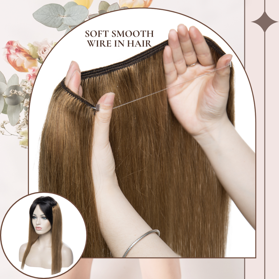 Hidden Secret One Piece Weft Wire on 100% Real Hair Human Extensions ...