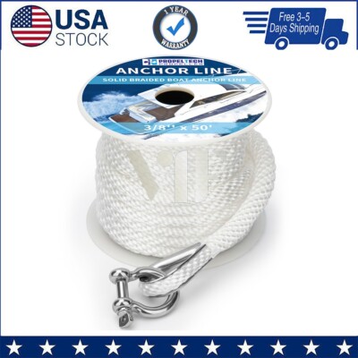 Anchor Rope Braided Anchor Line 3/8Inch 50 FT Premium Solid Braid MFP ...