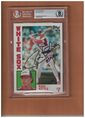 RON KITTLE AUTOGRAPHED 1984 TOPPS ROOKIE JUMBO 5X7 BASEBALL CARD SIGNED ...