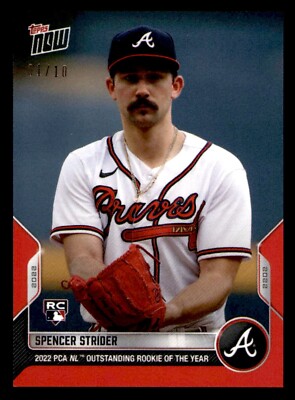 2022 Topps Now Red Parallel #PCA-06 Spencer Strider Braves RC 1/10 | eBay