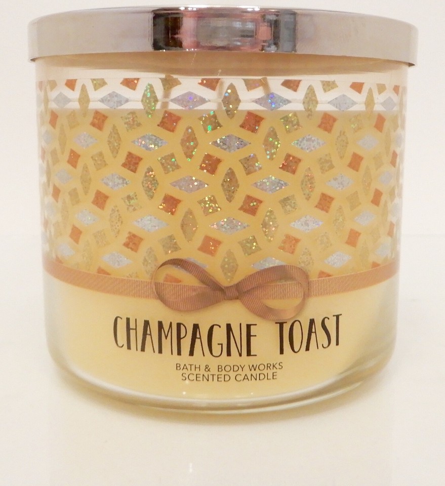 BATH & BODY WORKS CHAMPAGNE TOAST SCENTED 3 WICK CANDLE NEW! | eBay