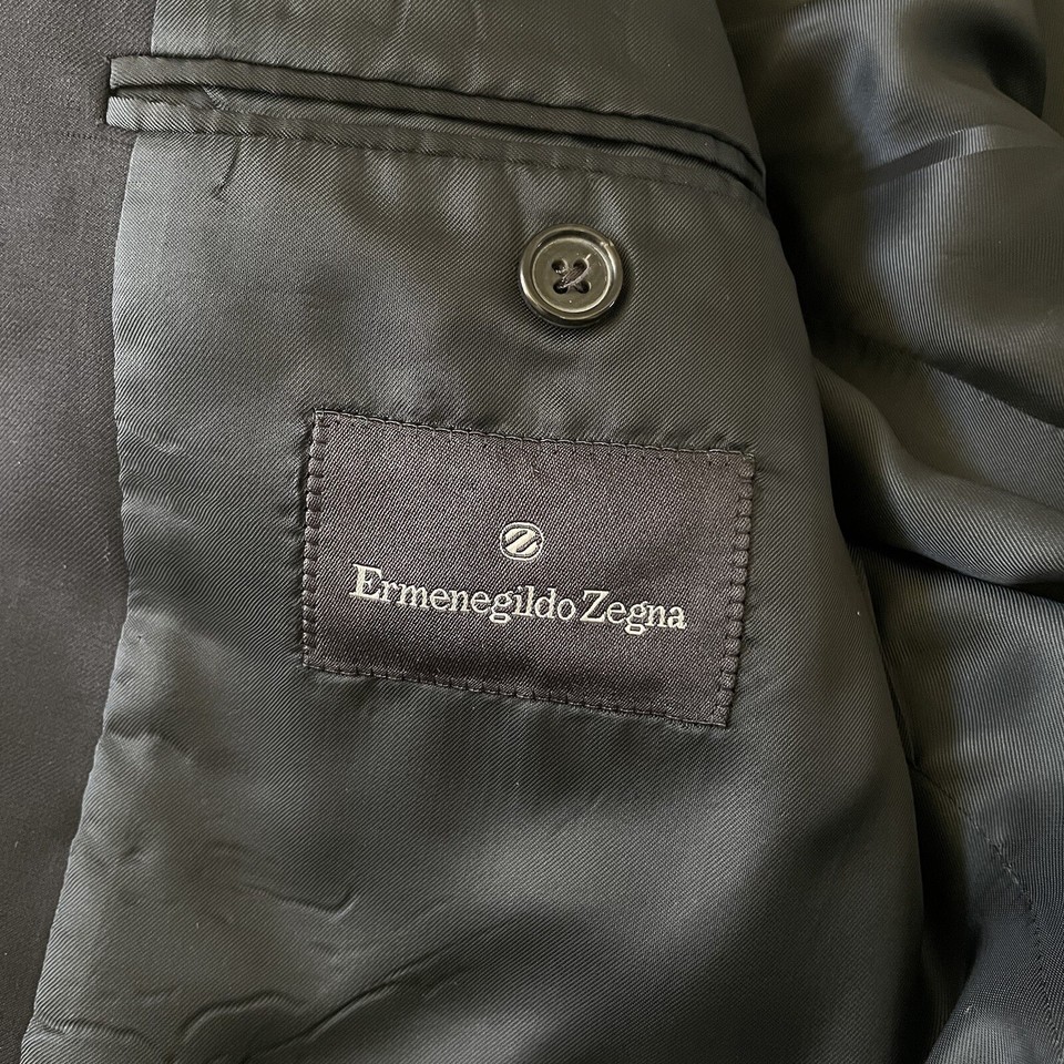 Ermenegildo Zegna Suit Set Men's Black Wool 2 Pc Fir All Seasons Size ...