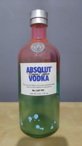 ABSOLUT VODKA UNIQUE LIMITED EDITION, RARE 700ml EMPTY BOTTLE NO ...