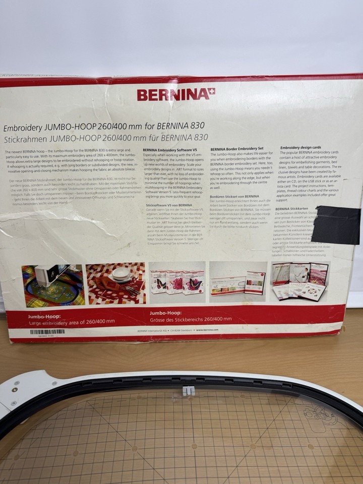 Bernina Embroidery Jumbo Hoop 260/400 mm for 830, extra large ...