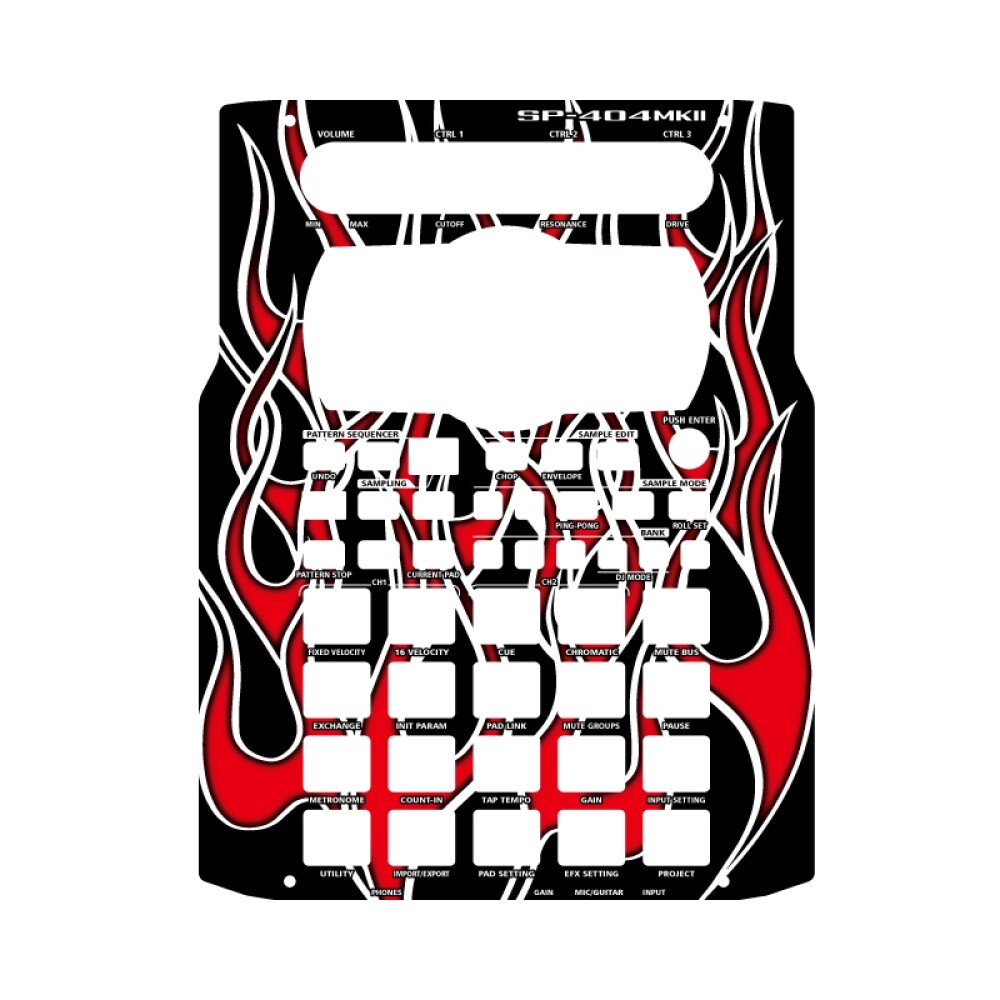 Roland SP-404MK2 Custom Skin fire black Skin Seal Sticker from japan | eBay