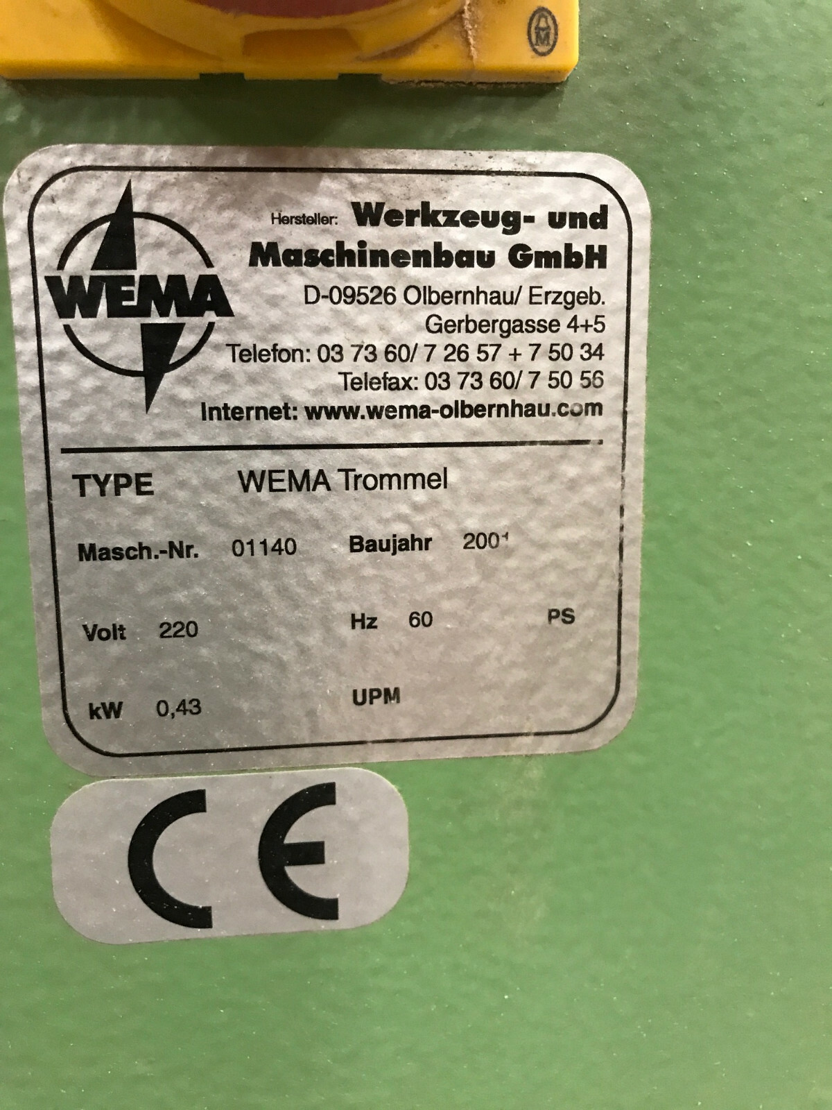 Wema Rotary Deburring Denibbing Metal Tumble Sander | eBay