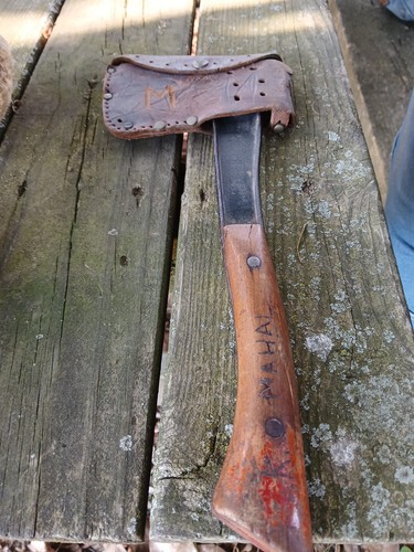 Vintage Hatchet Boy scout Leather Head Cover Wood Handle U. S. A. | eBay