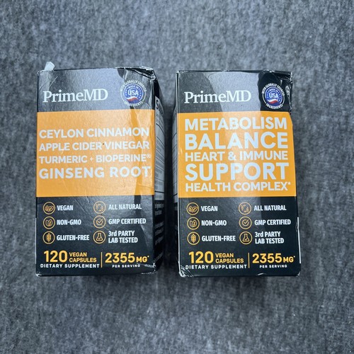 2x Prime MD Ceylon Cinnamon, Apple Cider Vinegar Turmeric Ginseng Root ...