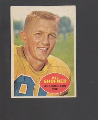 1960 Topps Football Card #65 Del Shofner-Los Angeles Rams Ex Mint Grade ...