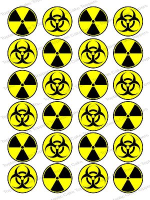24 Health & Safety Hazard Toxic Quarantine Warning Icing Cupcake Cake ...