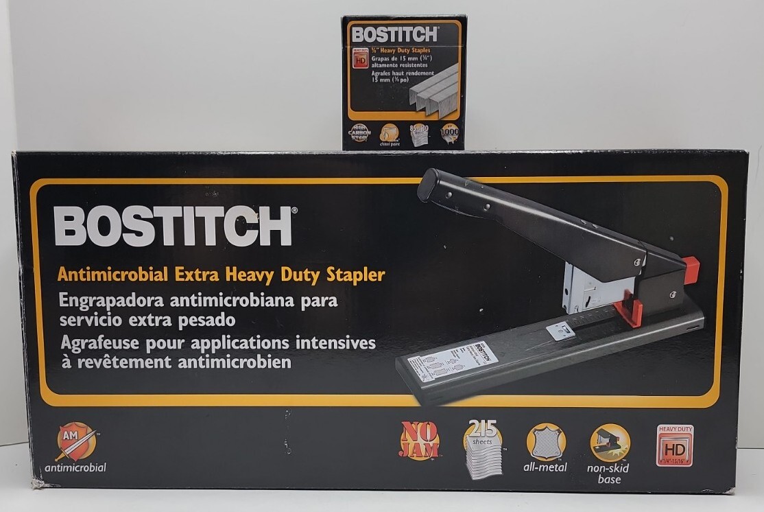 Bostitch Antimicrobial Extra Heavy-Duty Stapler 215-Sheet Capacity ...