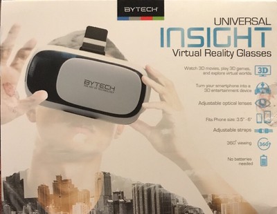 Bytech Smart Phone Virtual Reality 3D Headset Glasses BY-VR-UN-100-WT ...