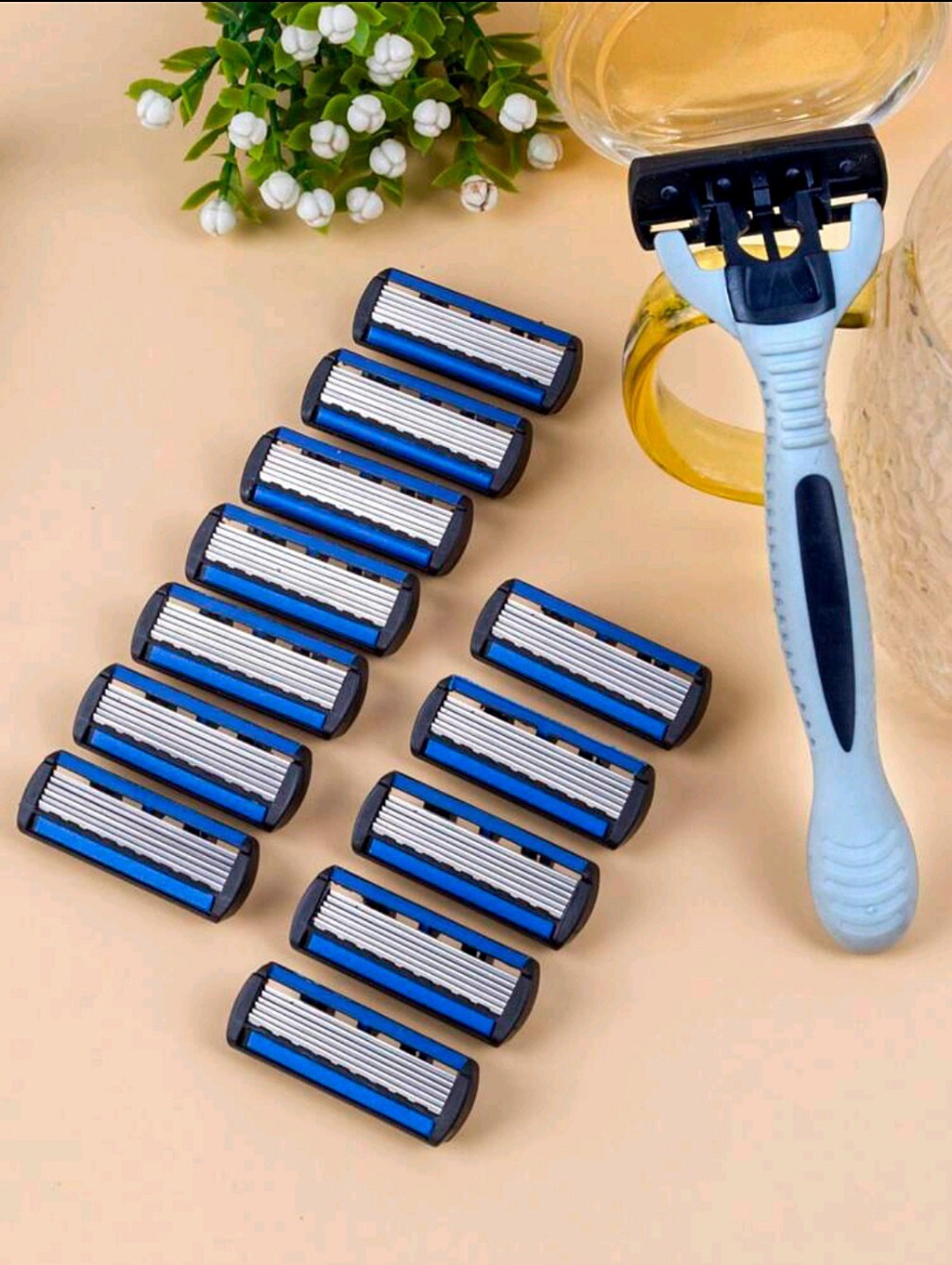 1 Handle + 12 Blades/Men And Women Manual Safety Razor 6-Layer ...