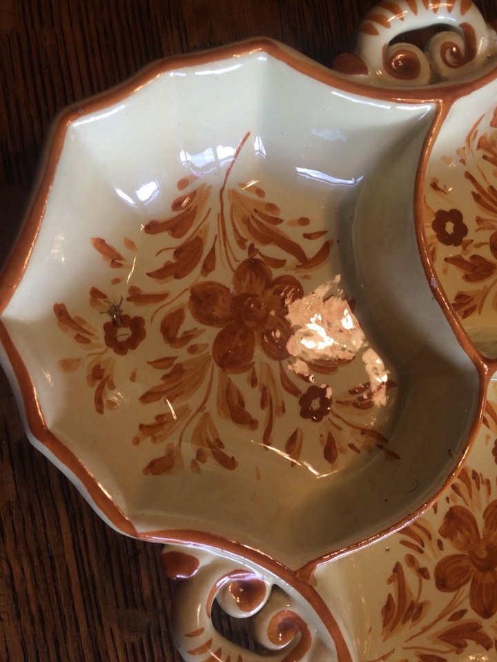 Vintage Italian Relish Serving Tray Hand Painted Yellow 1932 | eBay