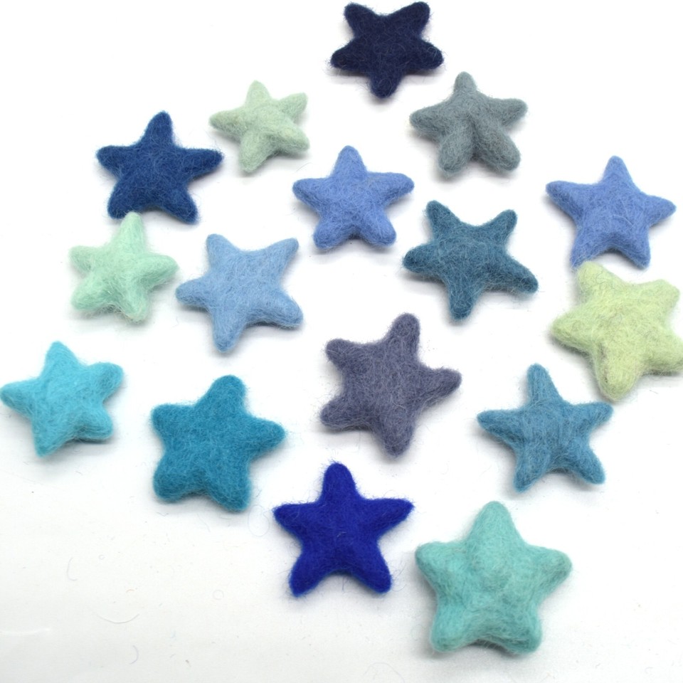 100% Wool Felt Stars - Handmade - Felted Stars - Assorted Colours | eBay