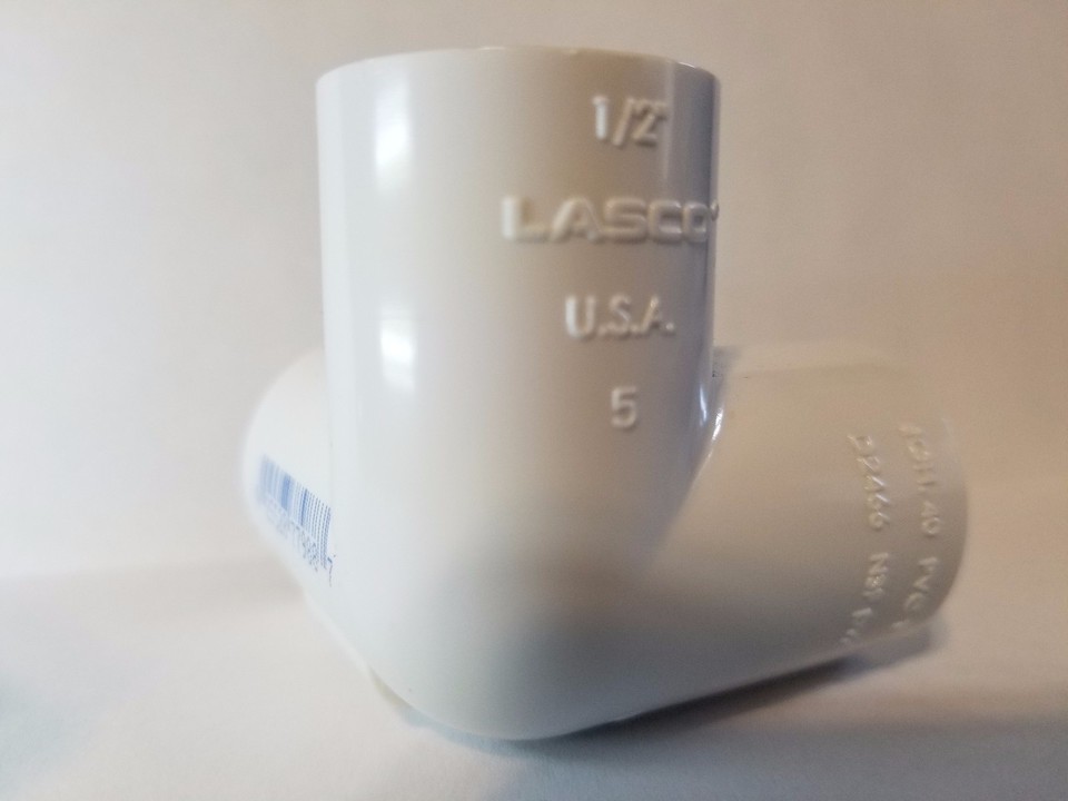 1/2" Sch 40 PVC Side Outlet 90 Elbow. Slip x Slip x Slip. Made in U.S.A ...