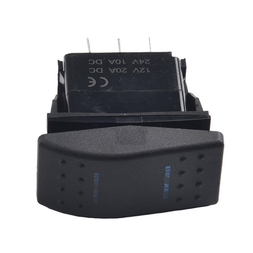 Heavy Duty 12V 20A 7Pin DPDT Momentary Rocker Switch Toggle Blue LED ...