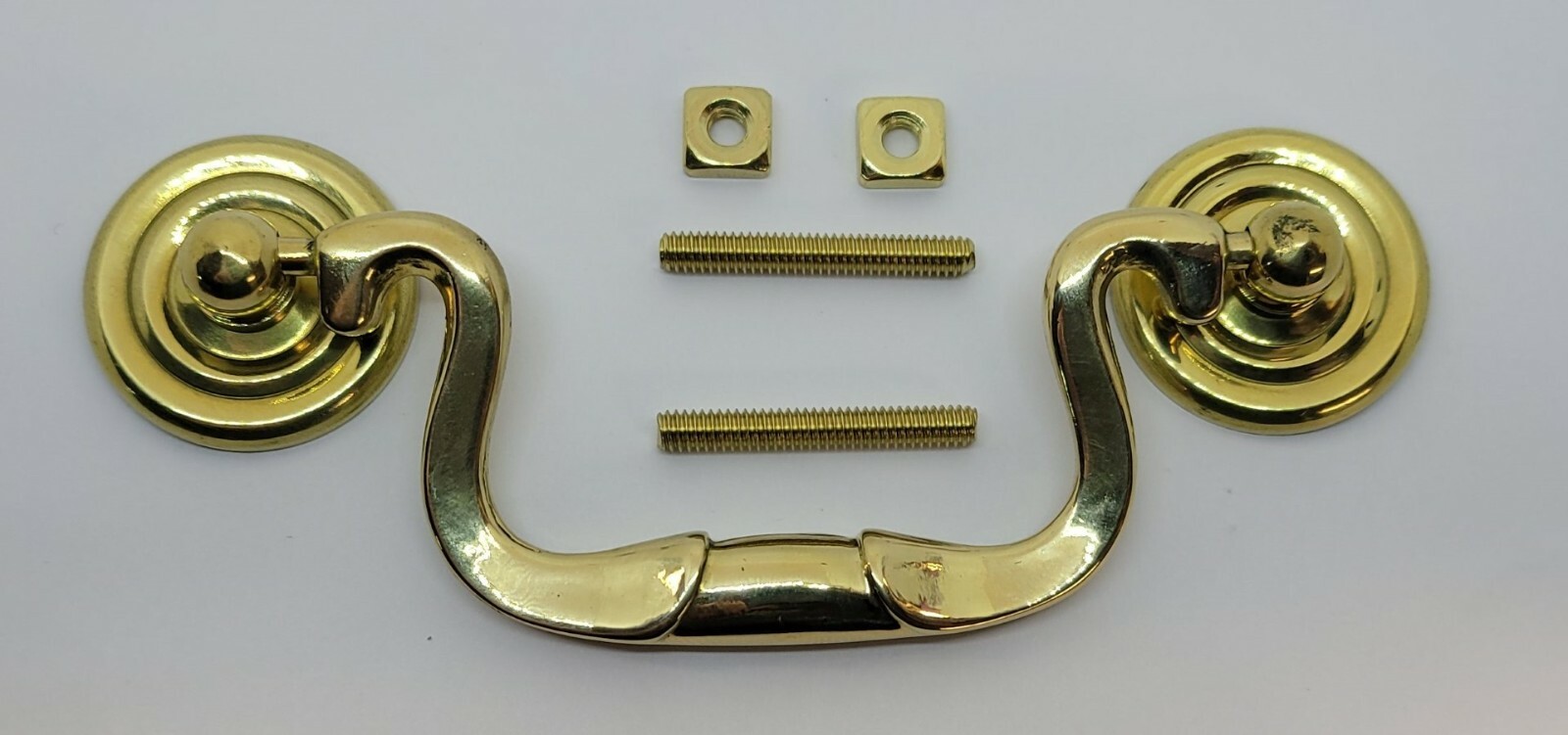 2.5, 3, 3.5" Centers Queen Anne Style Swan Neck bail pull handle solid ...