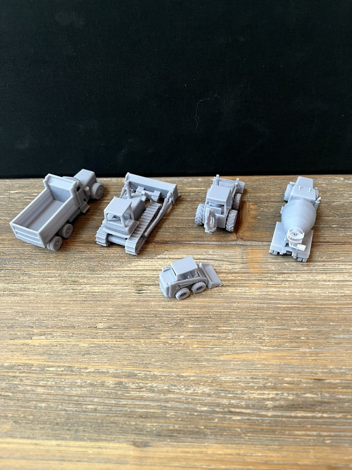 HO SCALE 1:87 CONSTRUCTION SET (5pc) BOBCAT, DOZER, EXCAVATOR, DUMP AND ...