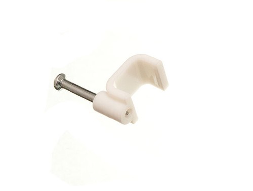 240 X Rond Blanc Câble Clips Avec Knock En Broches 7.0mm Onestopdiy ...