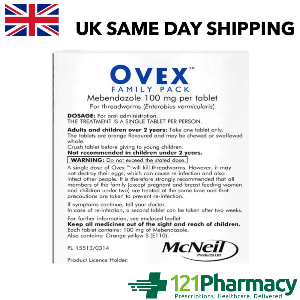 Ovex Family Pack - 4 Threadworm Treatment Tablets - READ DESCRIPTION ...