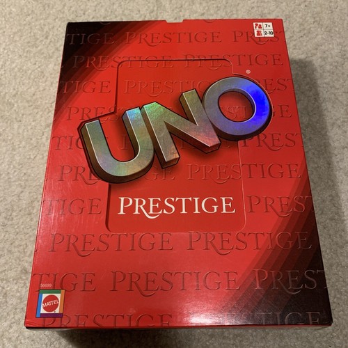 Uno Prestige Card Game Exclusive Edition Case Deluxe Tray Score Mattel ...
