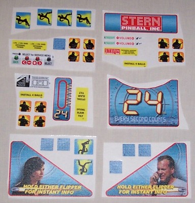 Stern 24 Pinball Machine Playfield Decal Set 802-5000-A7 NOS! Free ...