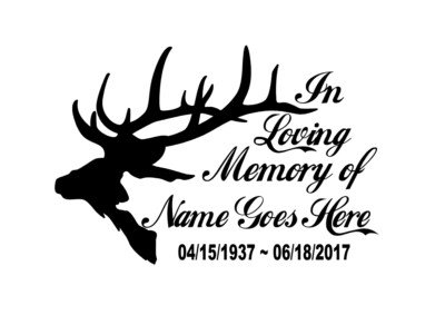 In Loving Memory Of - Hunter Elk Bear Sticker Decal Memorial ...