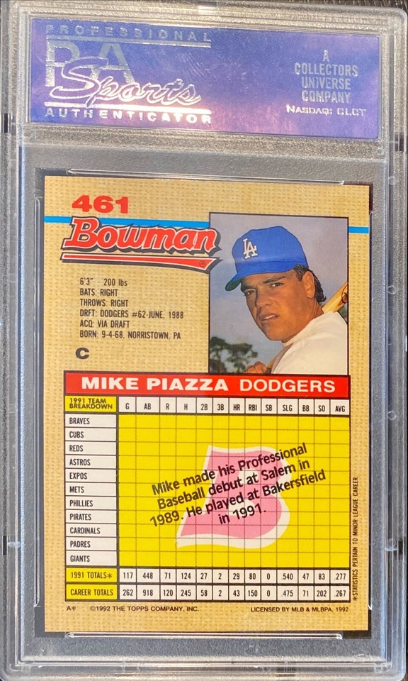 1992 Bowman: Mike Piazza PSA: mint 9 | eBay