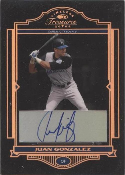 2004 Donruss Timeless Treasures - Juan González #68 Bronze Signatures ...