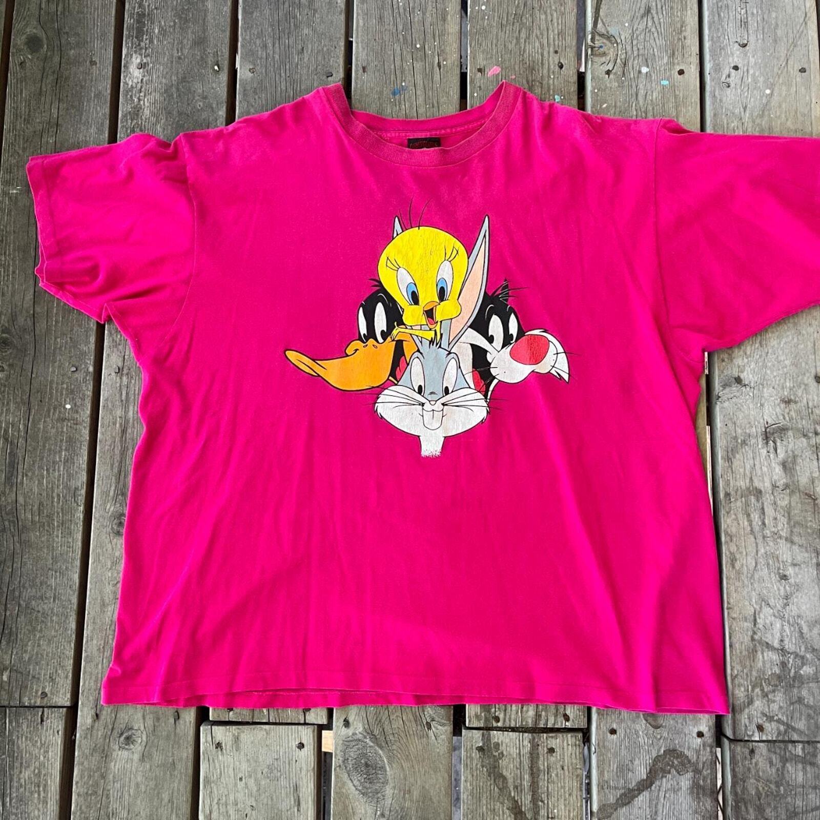 Vintage pink looney tunes tee shirt size xxl, tweety … - Gem