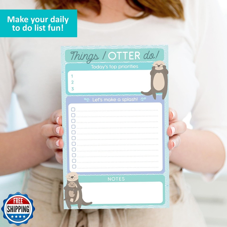 Daily To Do List Notepad - 50 Sheets 5.5 x 8.5” Productivity Task | eBay
