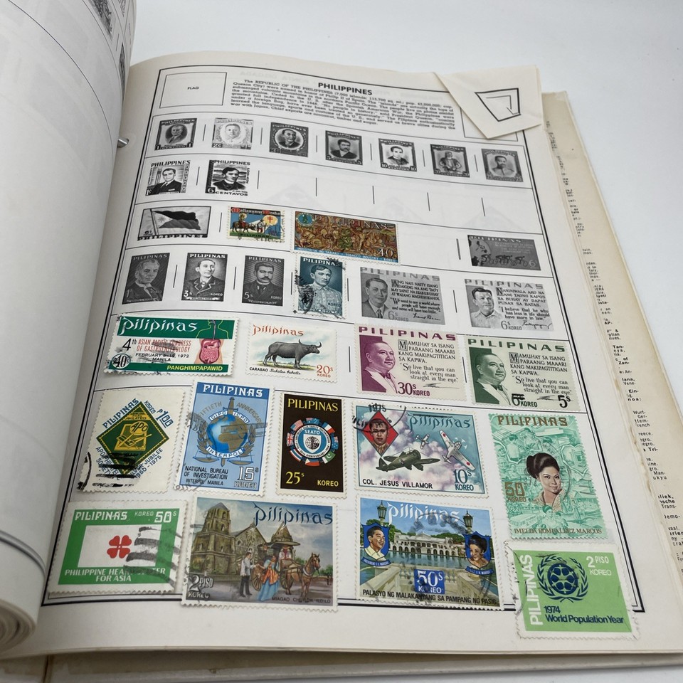 Vintage H.E. Harris Traveler Stamp Album Collecting Book USA World with ...
