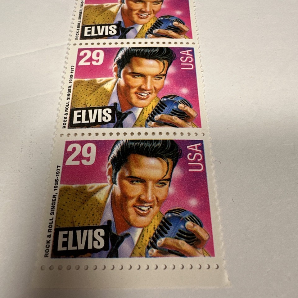 Elvis Presley Rock and Roll Singer, 1935-1977 Postage stamps 3 stamps ...