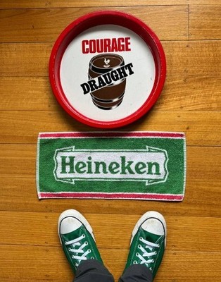 Courage Draught Beer Tray and a Heineken Bar Towel - MAN CAVE STARTER ...