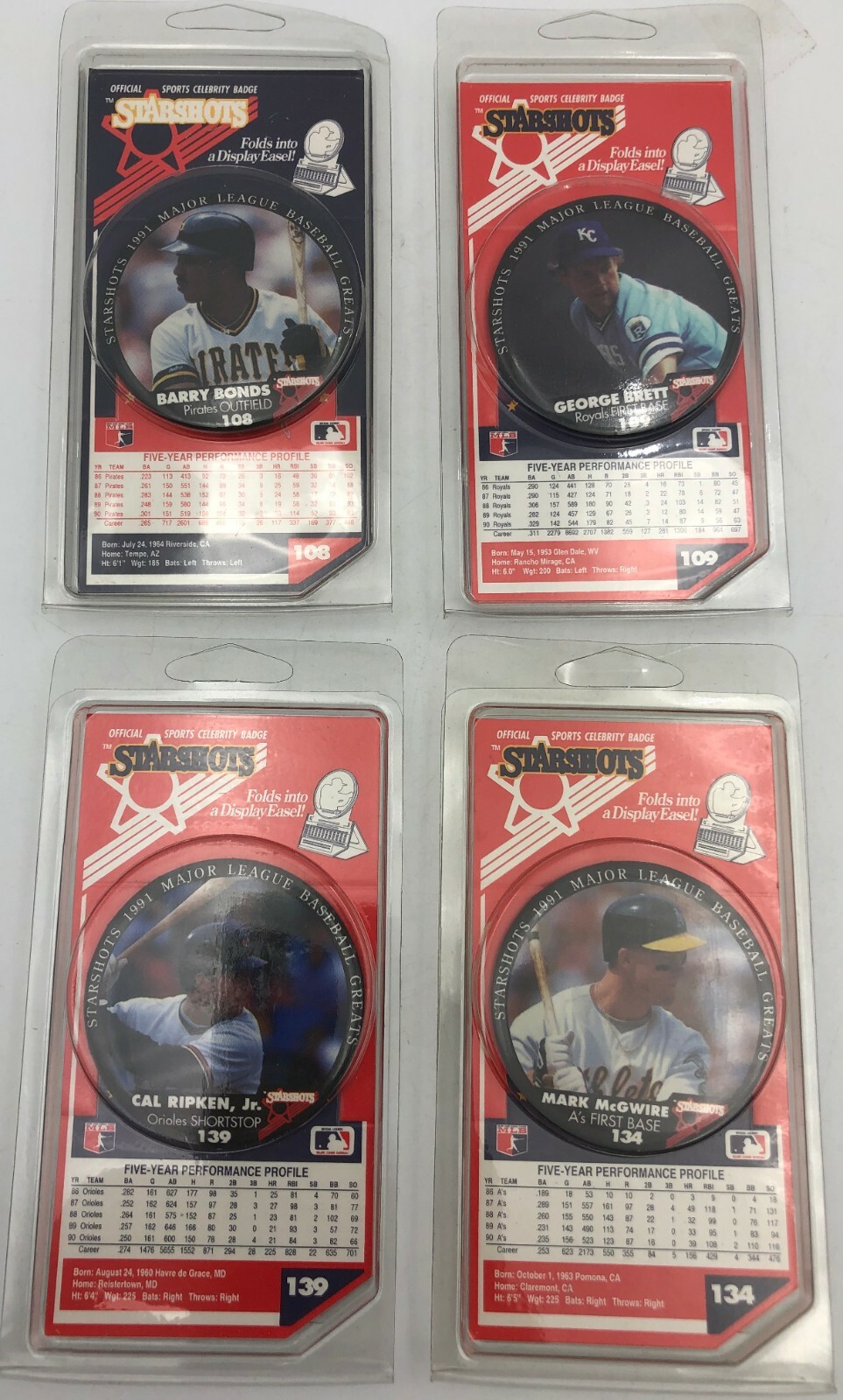 (22) Different Starshots 1991 MLB Baseball Vintage Button Pin Lot Set ...