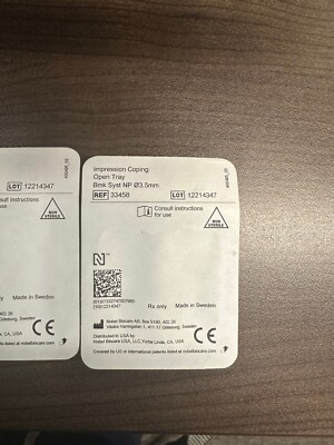 Nobel Biocare Branemark NP Open Tray Impression Coping (REF 33458) | eBay