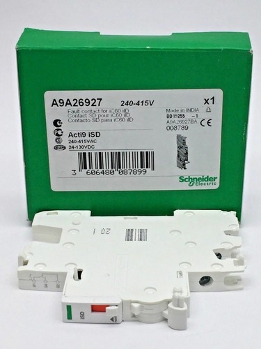 Schneider A9A26927 Acti9 iSD Auxiliary Contact 2A DC 6A AC 240-415VAC ...