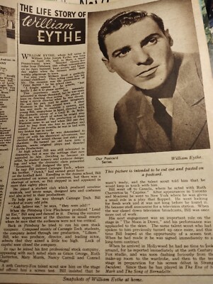 Sk80 Ephemera 1944 Film Article William Eythe | eBay