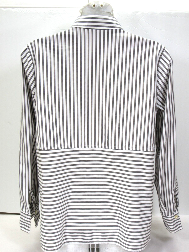 J. Jill Petite S [ 38 Bust 25L ] Button Shirt Top Collared Neck Striped ...
