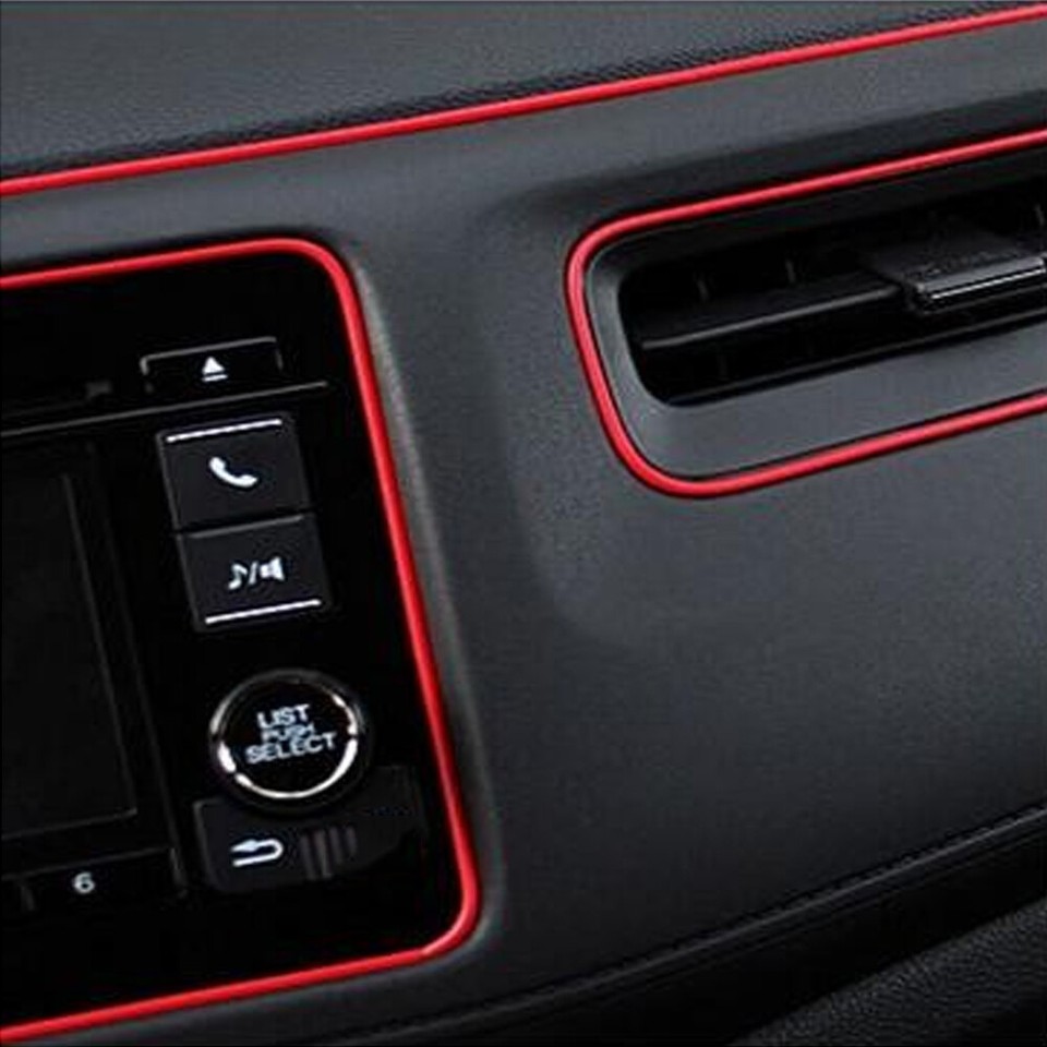 Red Car Door Interior Gap Edge Line Molding Trim Strip 5m Accessories ...