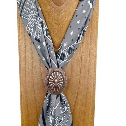 Western Copper Flower Concho Wild Rag Scarf Slide | eBay