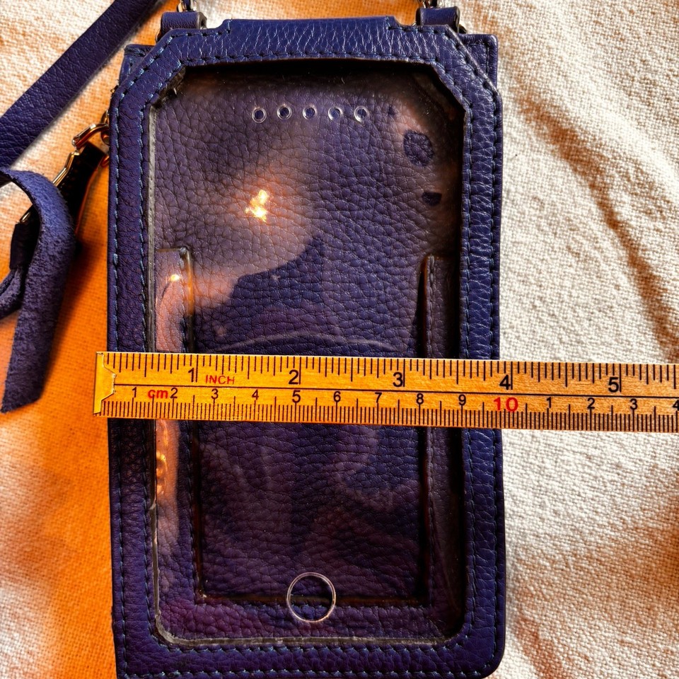 New Aimee Kestenberg Bright Blue Leather Phone Case Crossbody Wallet ...